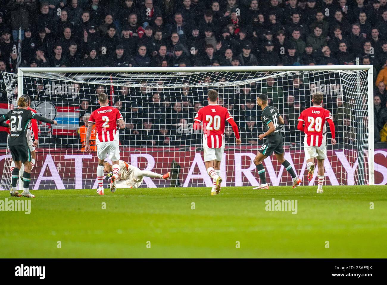 Eindhoven, Netherlands. 29th Jan, 2025. Liverpool FC forward Cody Gakpo ...