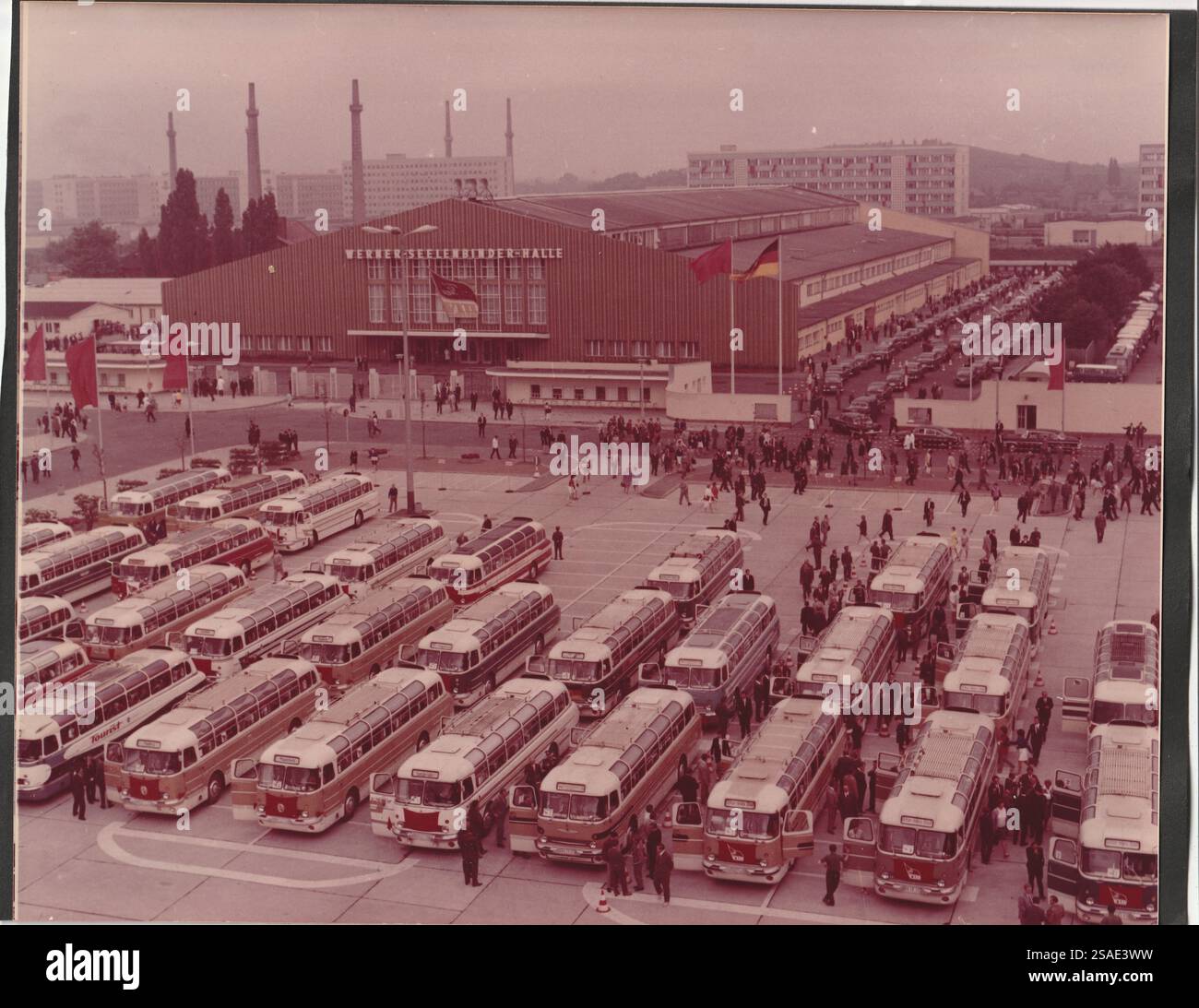Mass Transport for a Socialist Event – Fleet of Buses at Leipzig Trade ...