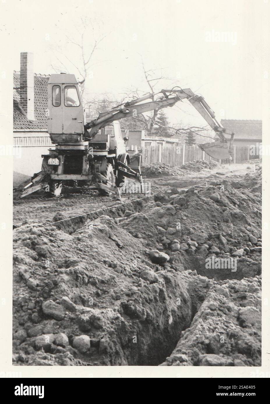 Soviet-Era Excavator at a Construction Site – East Germany (1970s-1980s ...