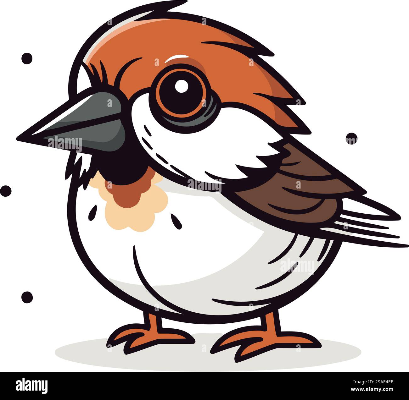 Sparrow Bird Cartoon Mascot Character Vector Illustration Stock Vector ...