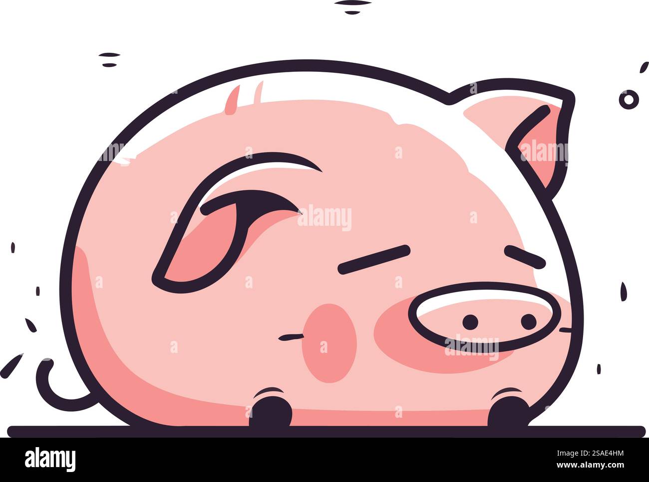 Cute pig cartoon vector illustration. Cute pig character for your ...