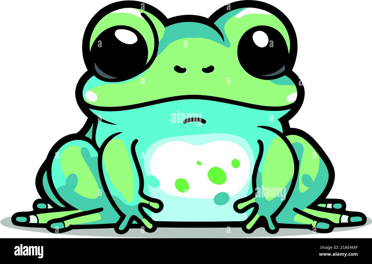 Frog cartoon character. Vector illustration isolated on a white ...