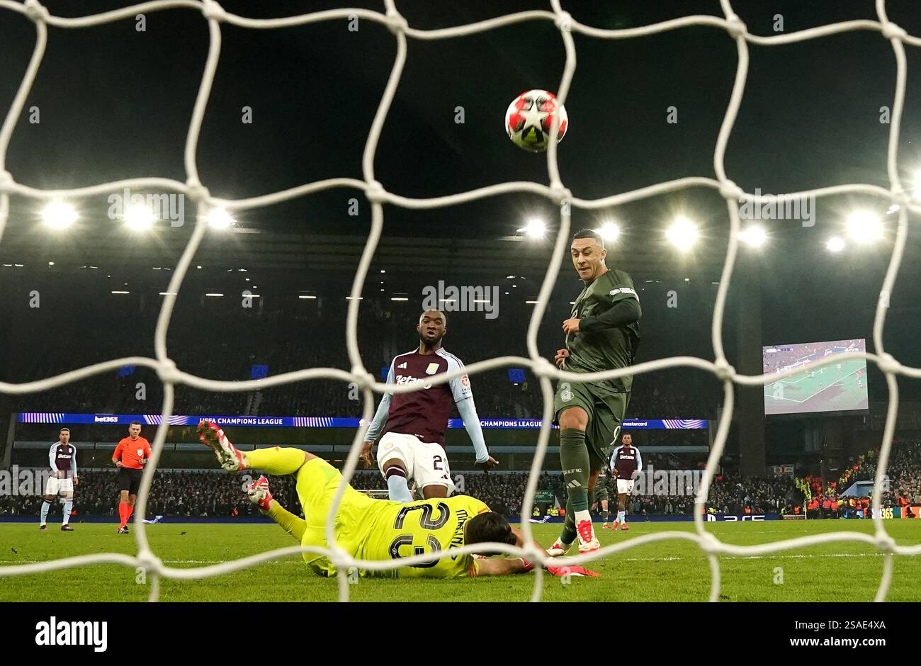 Celtic's Adam Idah scores their side's second goal of the game past ...