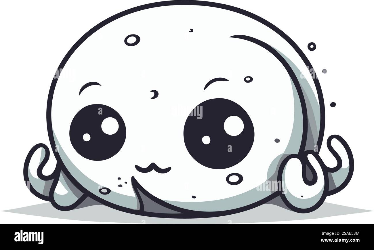 Cute Cartoon Moon Mascot Character. Vector Illustration Stock Vector ...