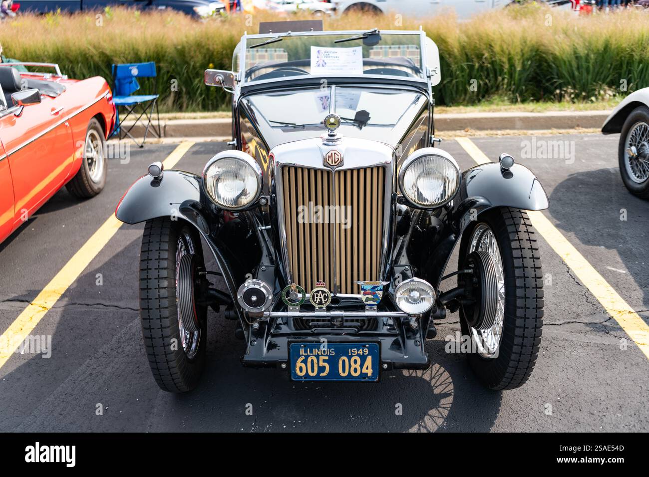 Chicago, Illinois, USA - September 08, 2024: MG TA retro sportscar ...