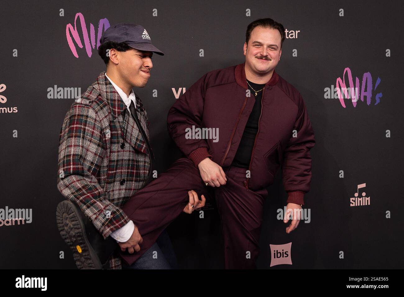 Merksem, Belgium. 29th Jan, 2025. Artists Glints and Singer Faisal ...