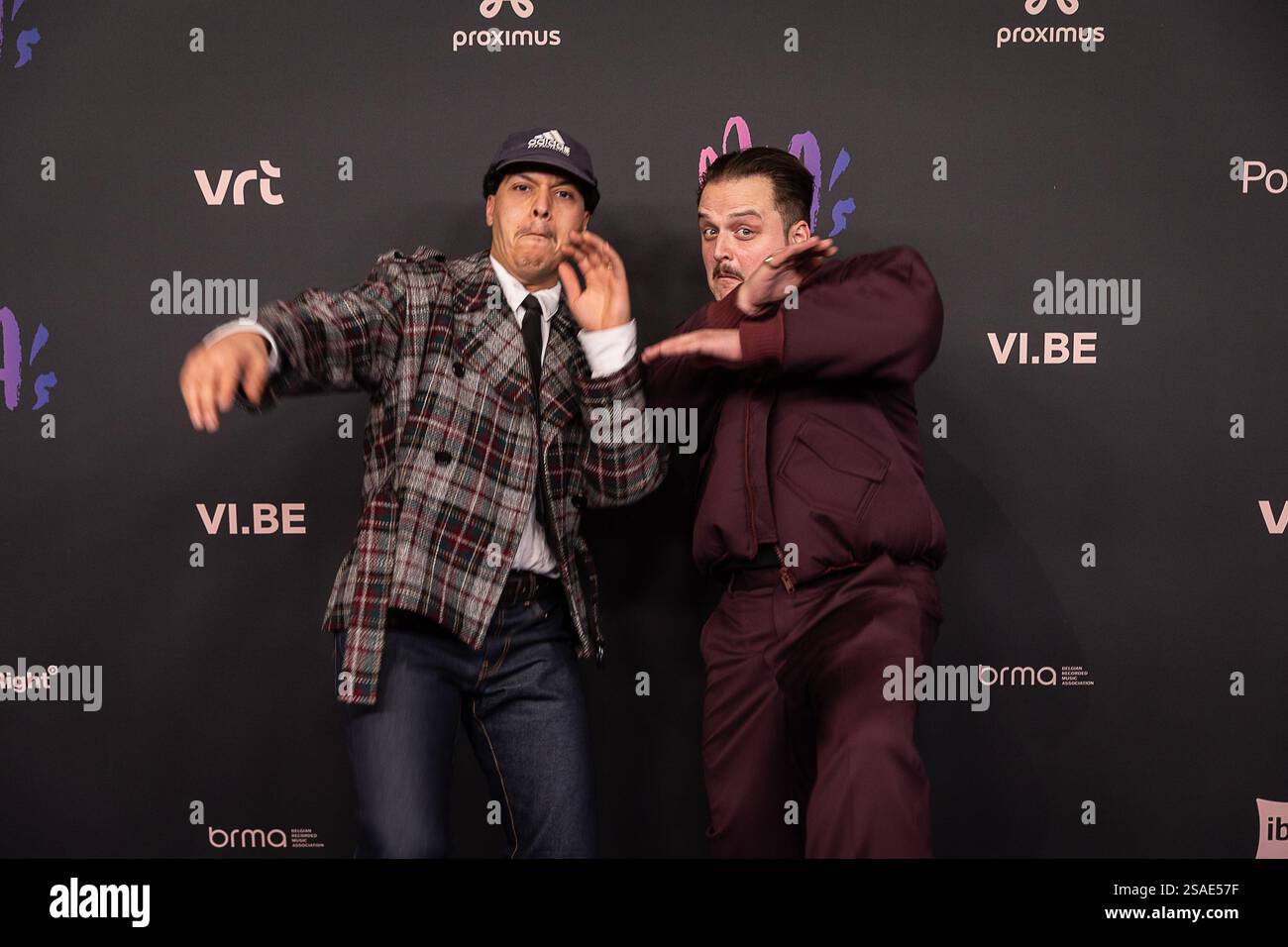 Merksem, Belgium. 29th Jan, 2025. Artists Glints and Singer Faisal ...