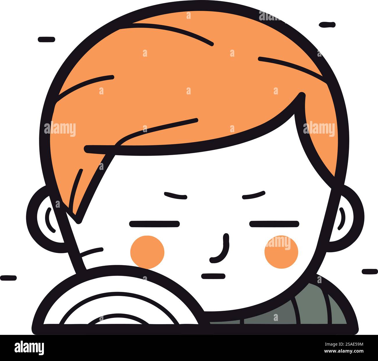 Cute boy face icon. vector line illustration. concept sign. linear ...