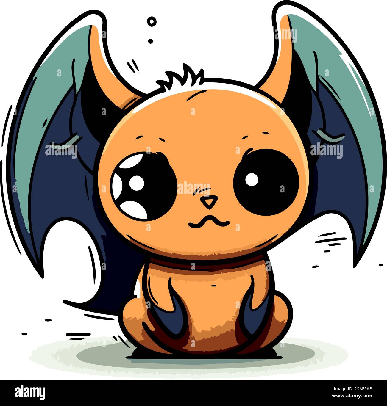 Cute cartoon little bat. Vector illustration of a cute little bat Stock ...