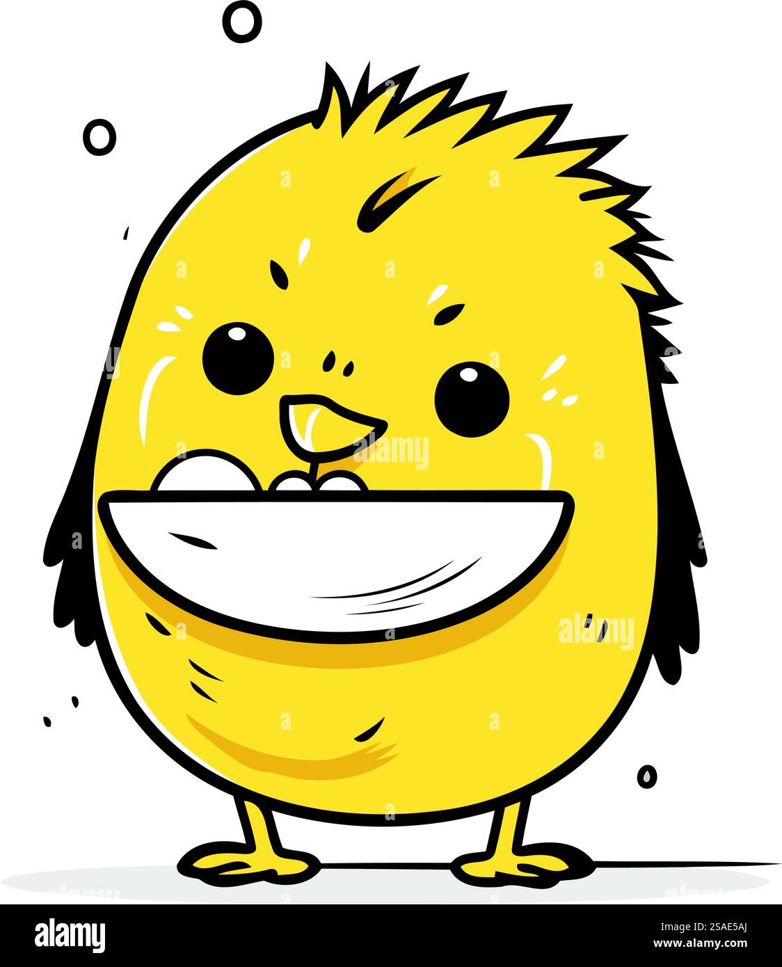 Cute chick cartoon vector illustration. Cute yellow chicken character ...