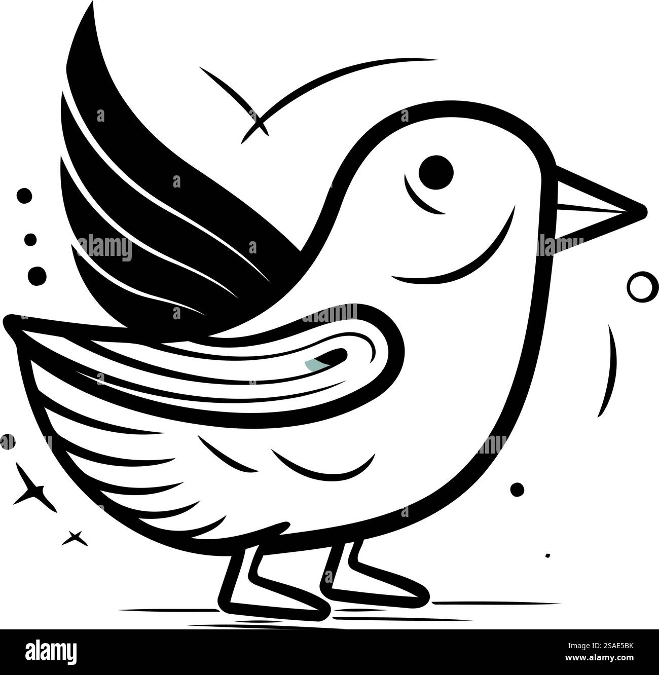 Vector illustration of a bird on a white background. Bird icon Stock ...