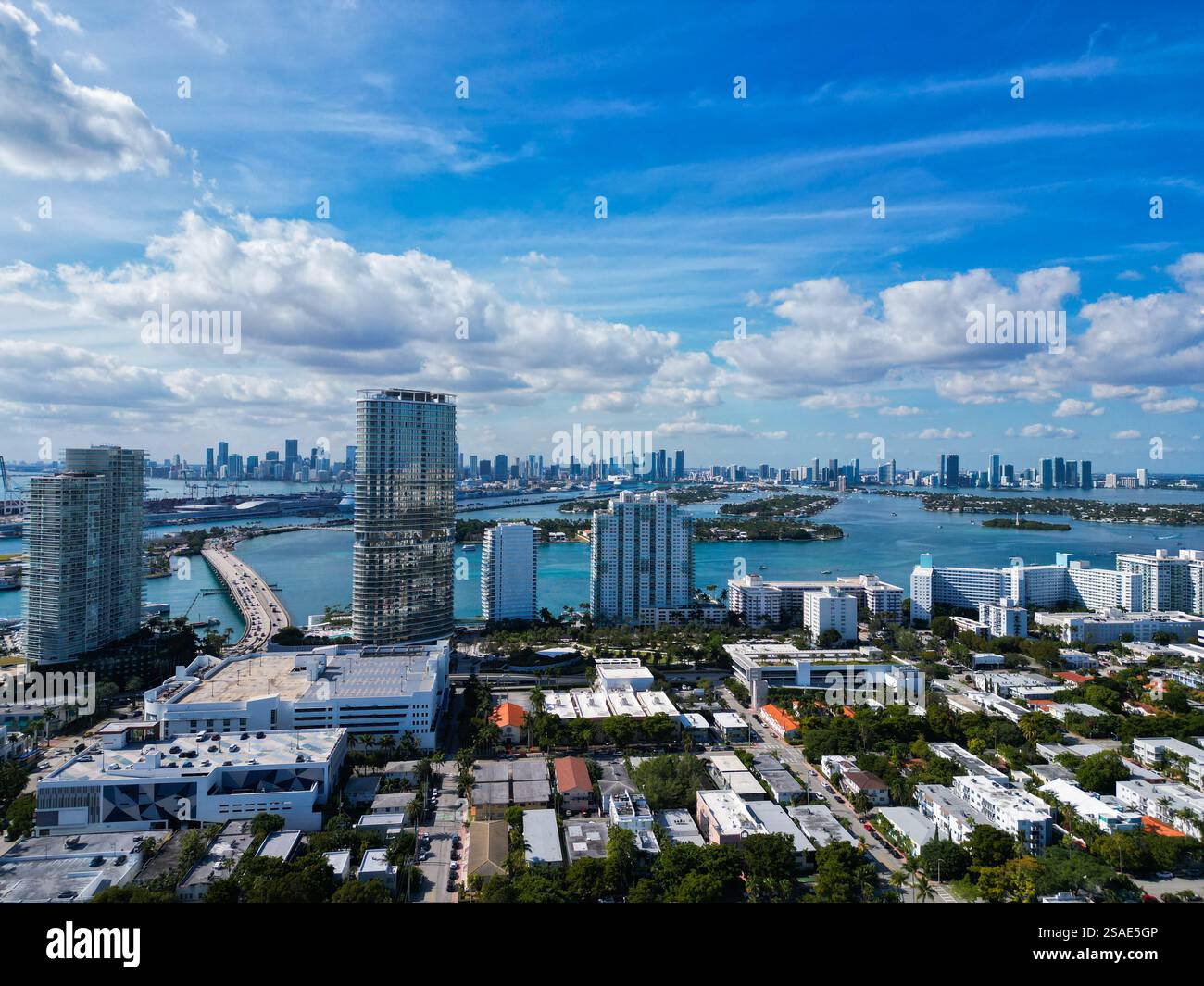 Aerial South beach landscape. Luxury Miami architecture. Miami ...