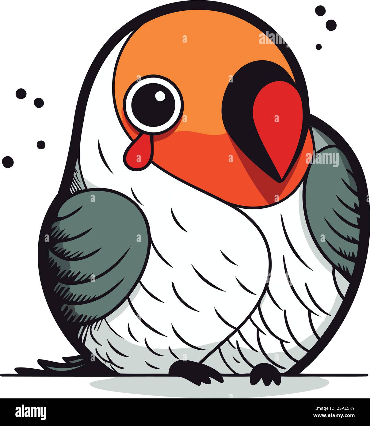 Cartoon parrot isolated on a white background. Vector illustration ...