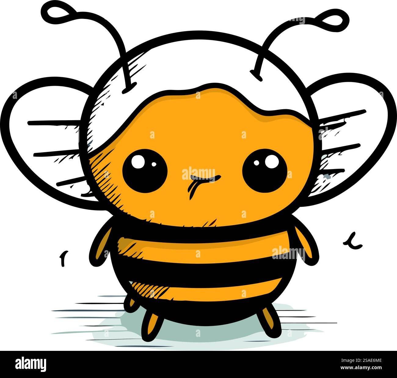 Cute cartoon bee. Vector illustration. Isolated on white background ...