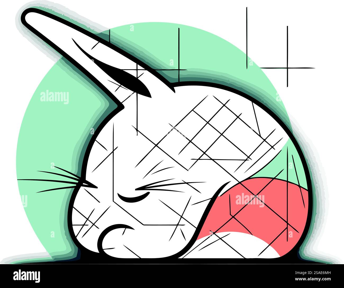 Vector illustration of a rabbit in the style of the 80s Stock Vector ...