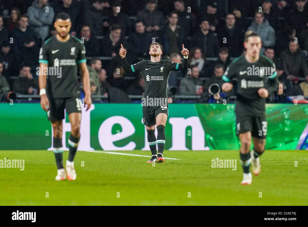 Eindhoven, Netherlands. 29th Jan, 2025. Liverpool FC midfielder Harvey ...