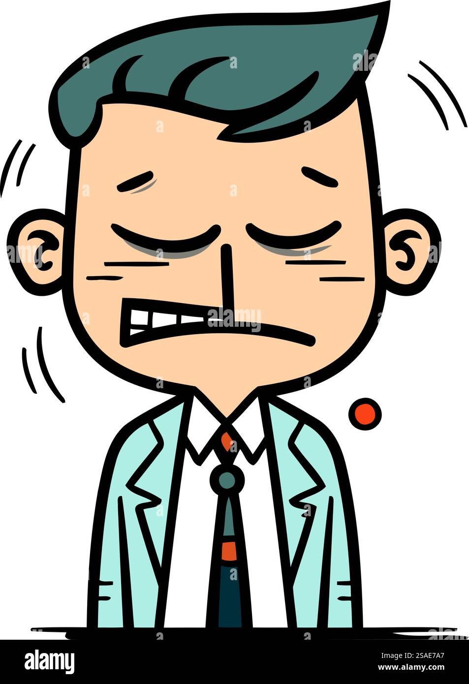 Angry businessman cartoon character. Vector illustration in line art ...