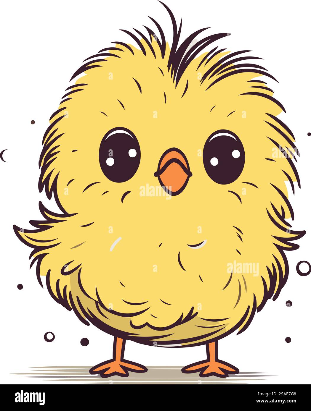 Cute little chick isolated on white background. Cartoon vector ...
