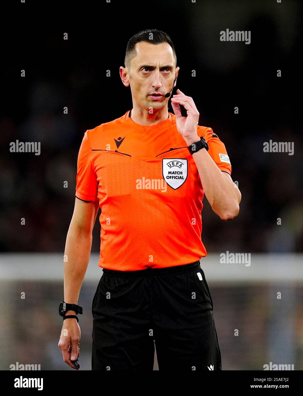 Referee Jose María Sanchez Martínez during the UEFA Champions League ...