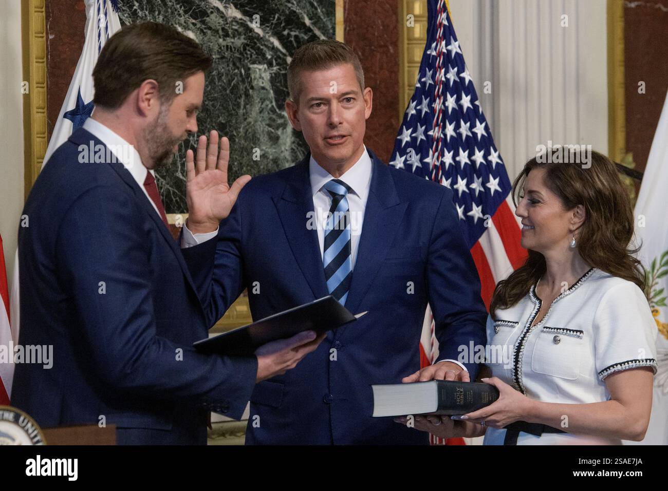 Vice President JD Vance swears in Sean Duffy as Secretary of ...
