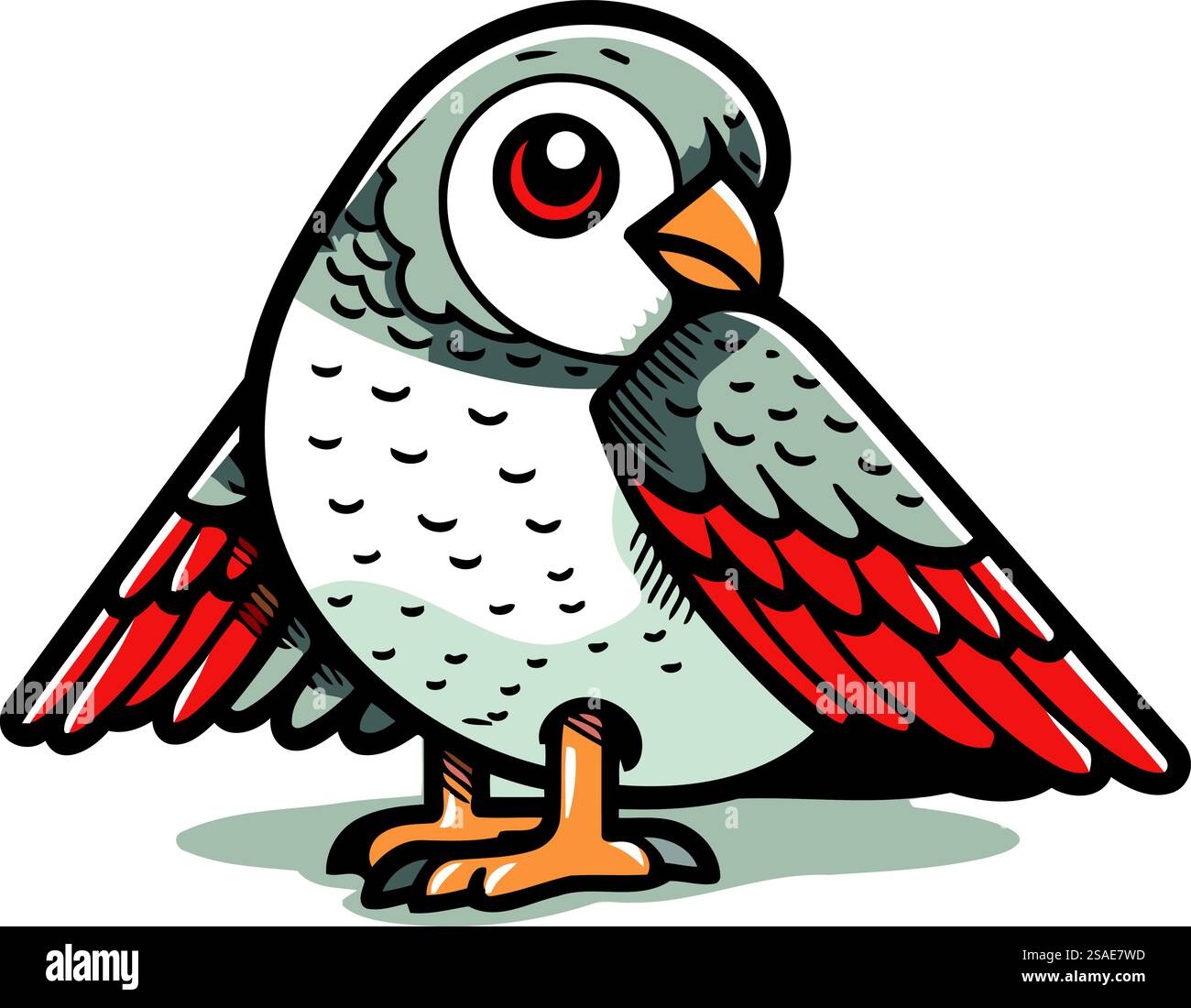 Pigeon cartoon isolated on white background. Vector illustration for ...