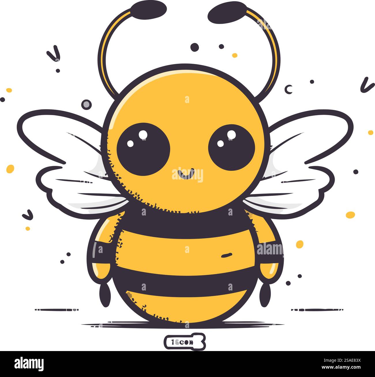Cute cartoon bee. Vector illustration. Isolated on white background ...