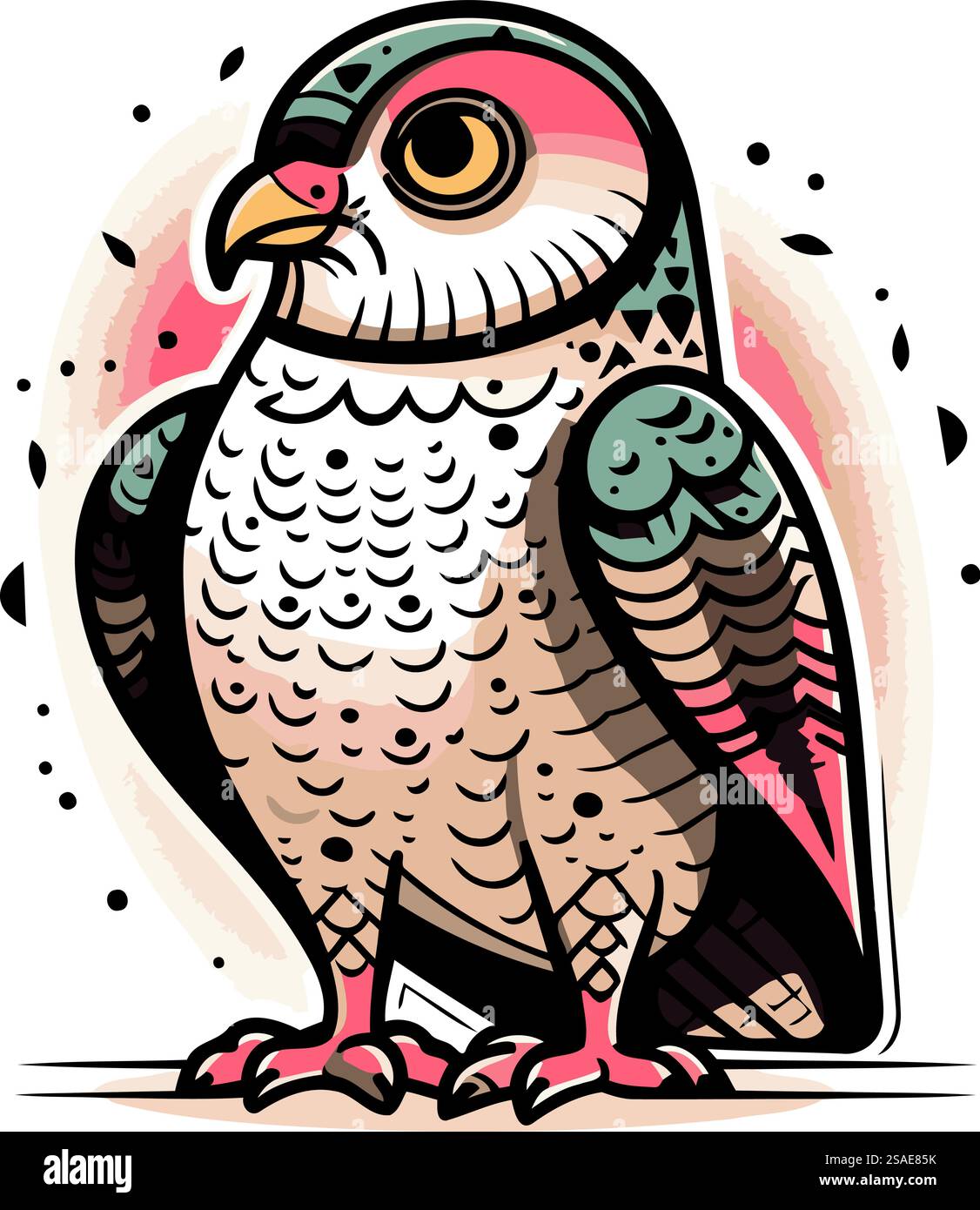 Vector illustration of a peregrine falcon in cartoon style Stock Vector ...