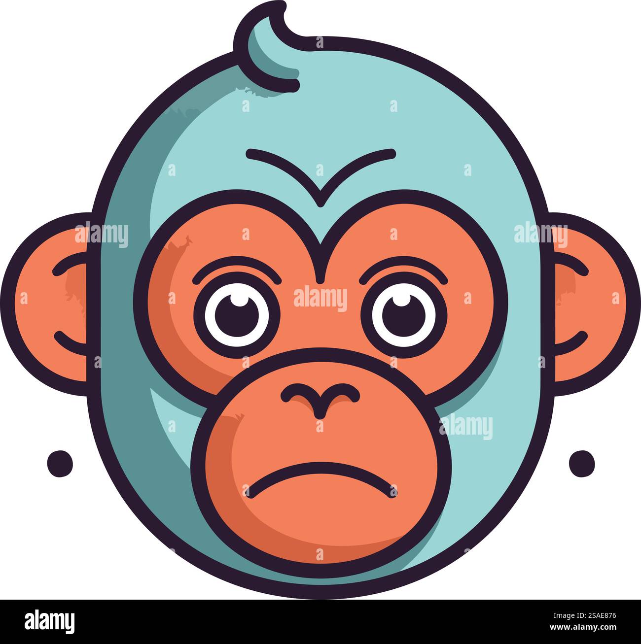 Cute monkey face. Vector illustration in doodle style Stock Vector ...