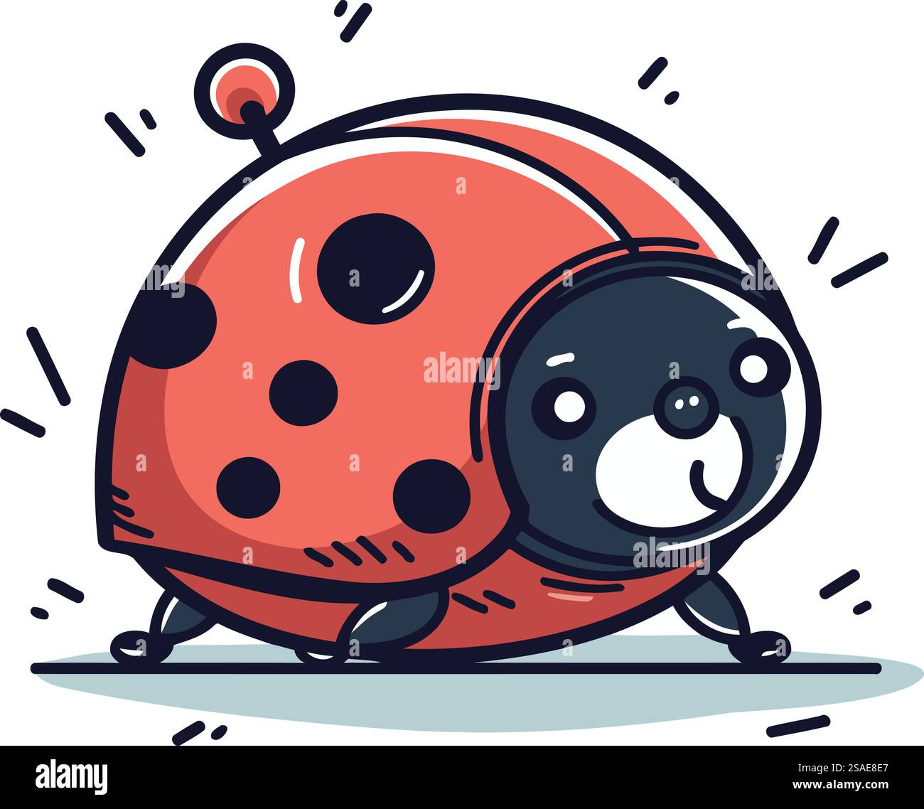 Ladybug cartoon character vector illustration. Cute ladybug vector ...