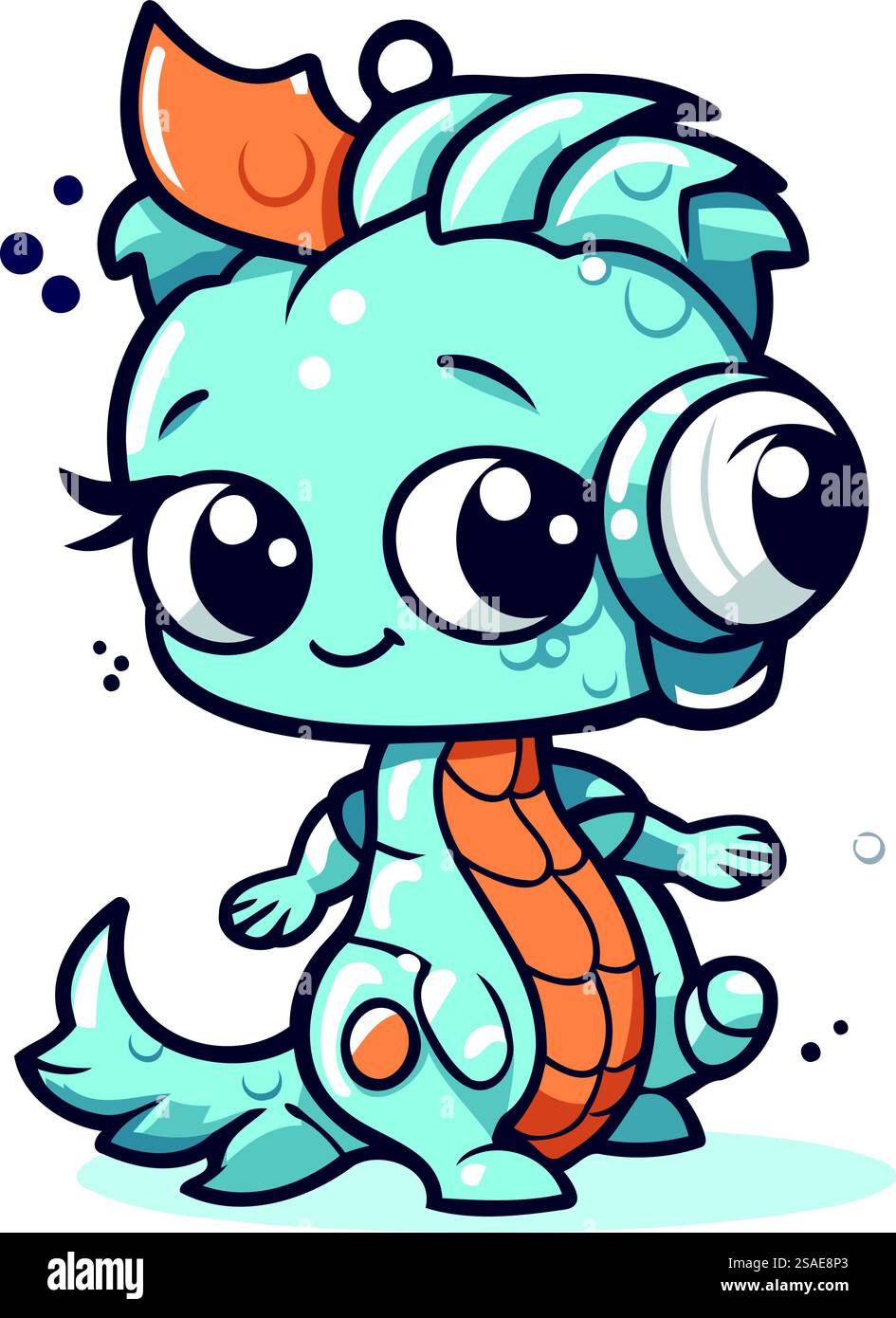 Cute little monster. Vector illustration. Isolated on white background ...