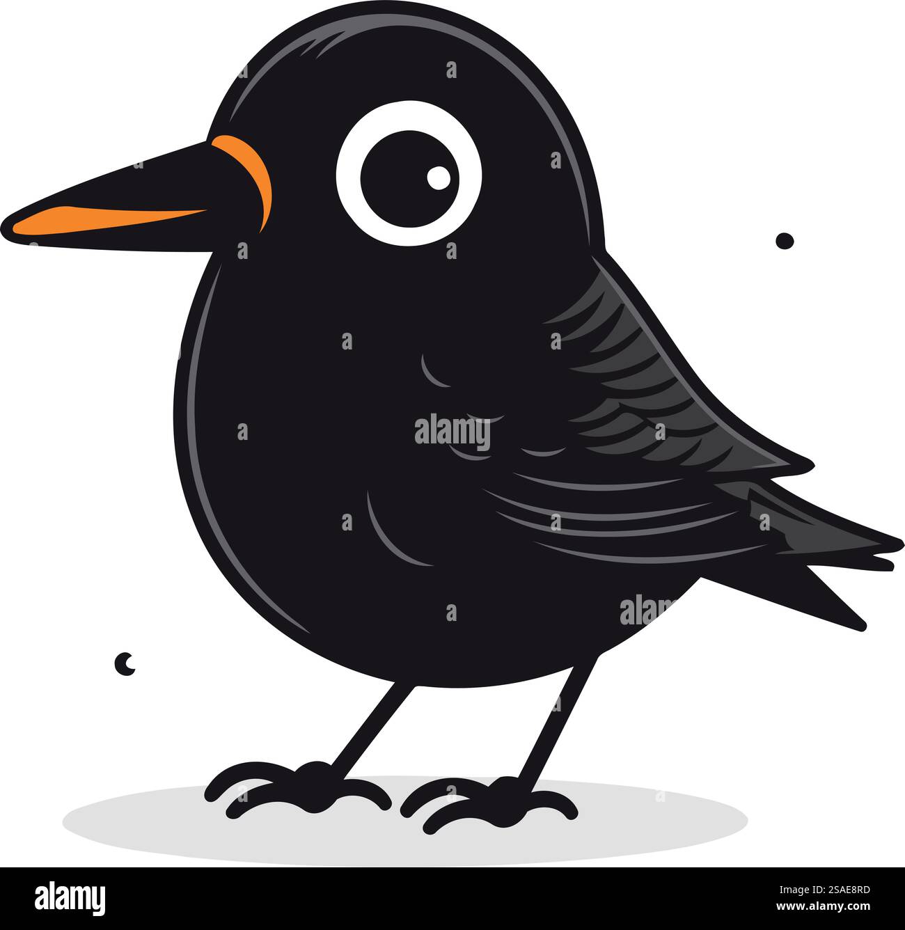 Blackbird isolated on a white background. Vector illustration in ...