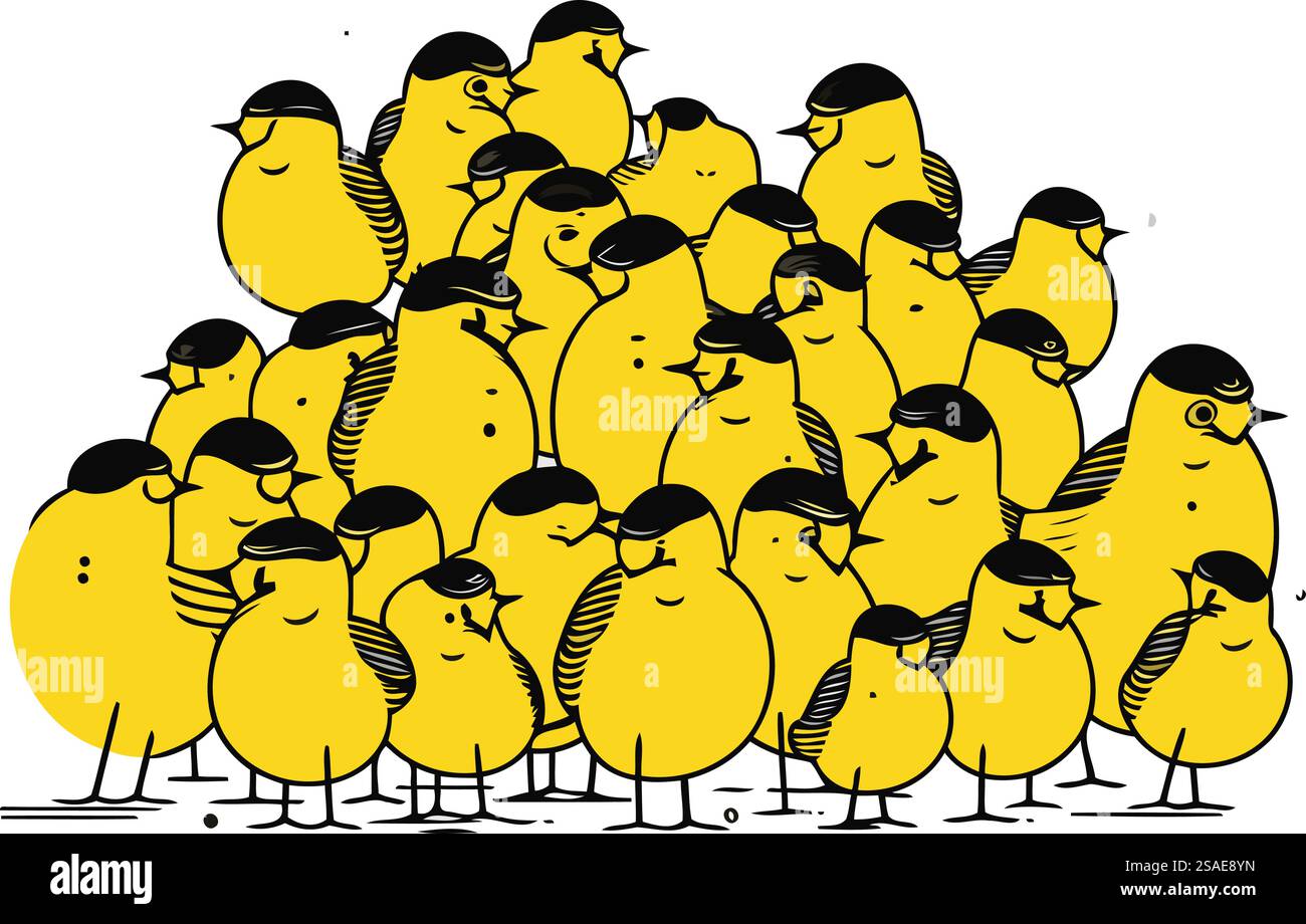 Funny chicks. Vector illustration. isolated on a white background Stock ...