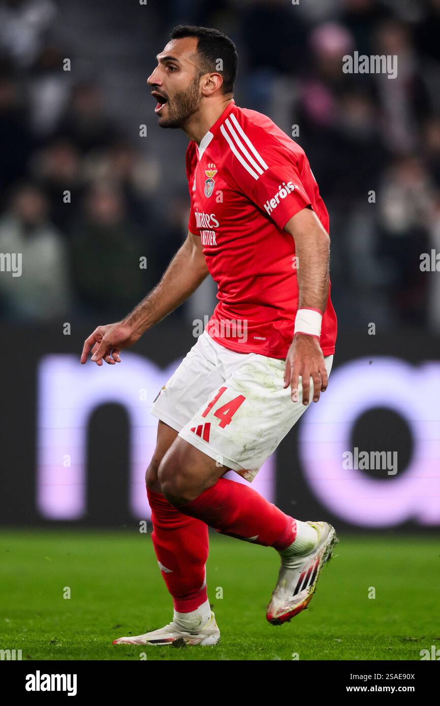 Turin, Italy. 29 January 2025. Vangelis Pavlidis of SL Benfica ...