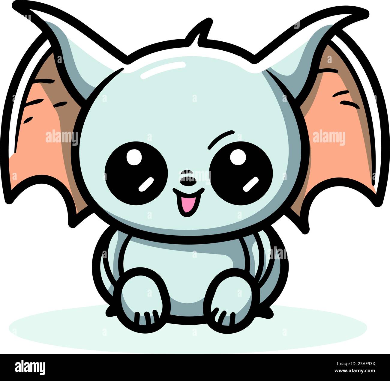 Cute cartoon bat. Vector illustration isolated on white background ...