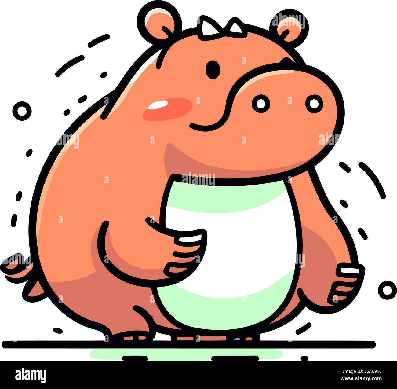 Cute hippopotamus character. Vector illustration in cartoon style Stock ...