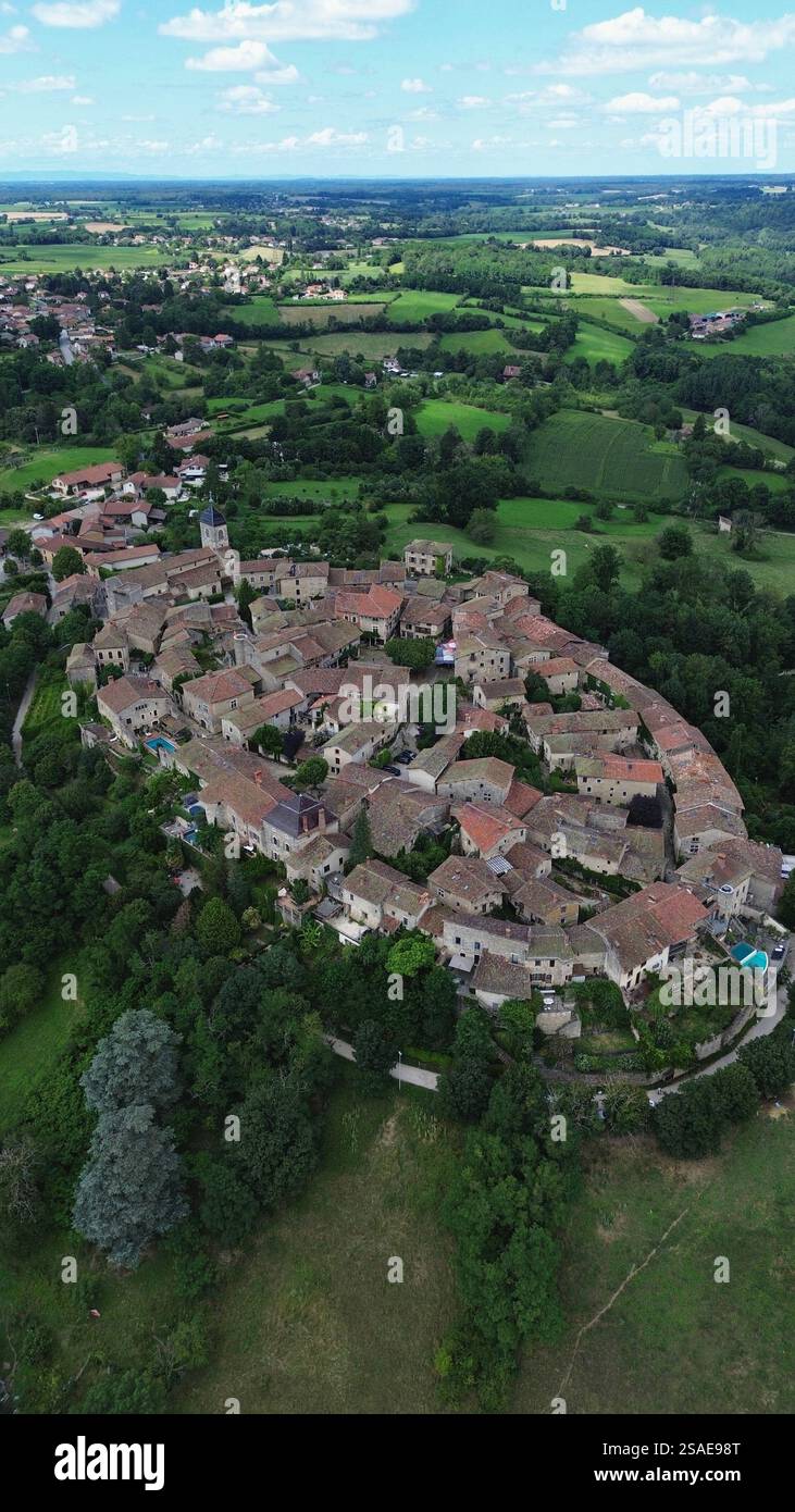drone photo Medieval city of Pérouges france europe Stock Photo - Alamy
