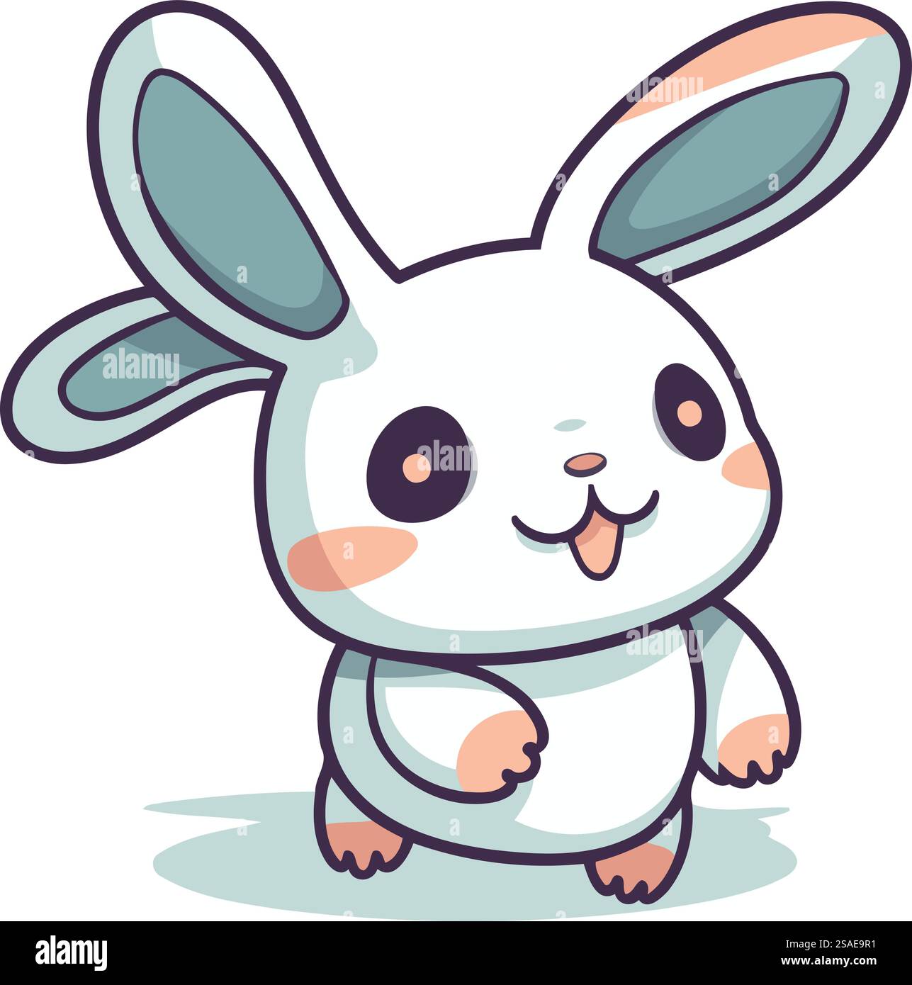 Cute bunny cartoon character vector illustration. Cute cartoon rabbit ...