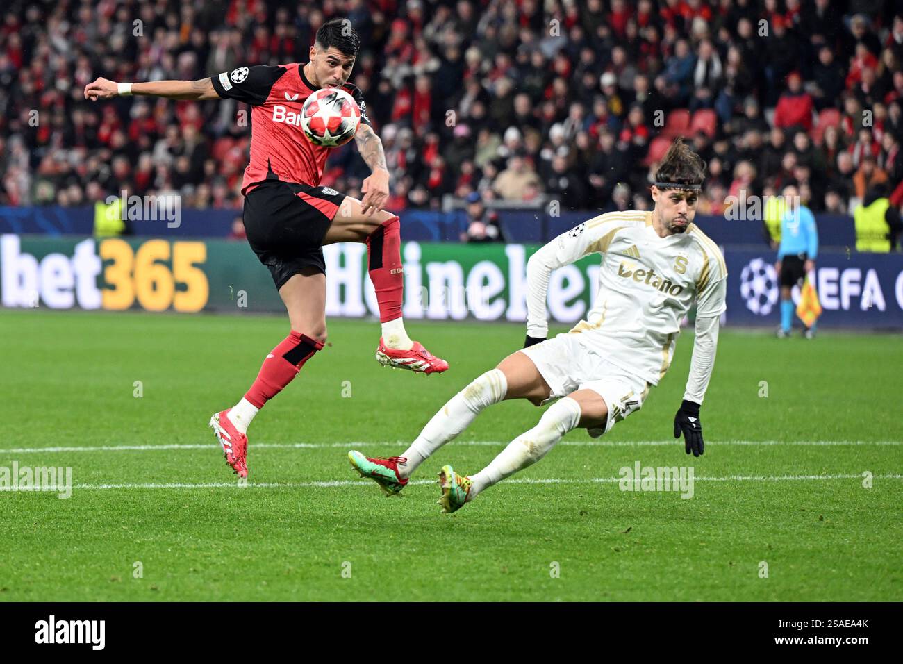 Leverkusen, Germany. 29th Jan, 2025. Soccer: Champions League, Bayer Leverkusen - Sparta Prague ...