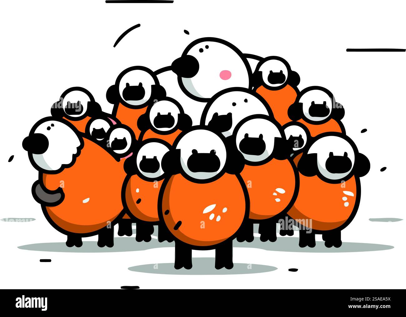 Penguins group. Cute cartoon animals. Vector illustration Stock Vector ...