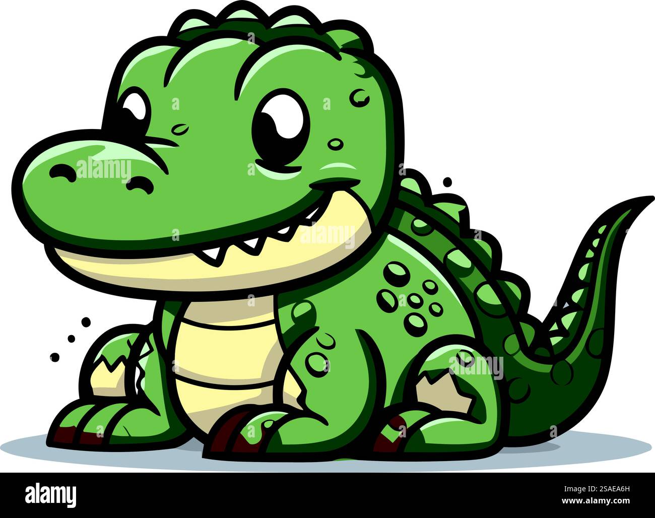 Cute crocodile cartoon character. Vector illustration isolated on white ...