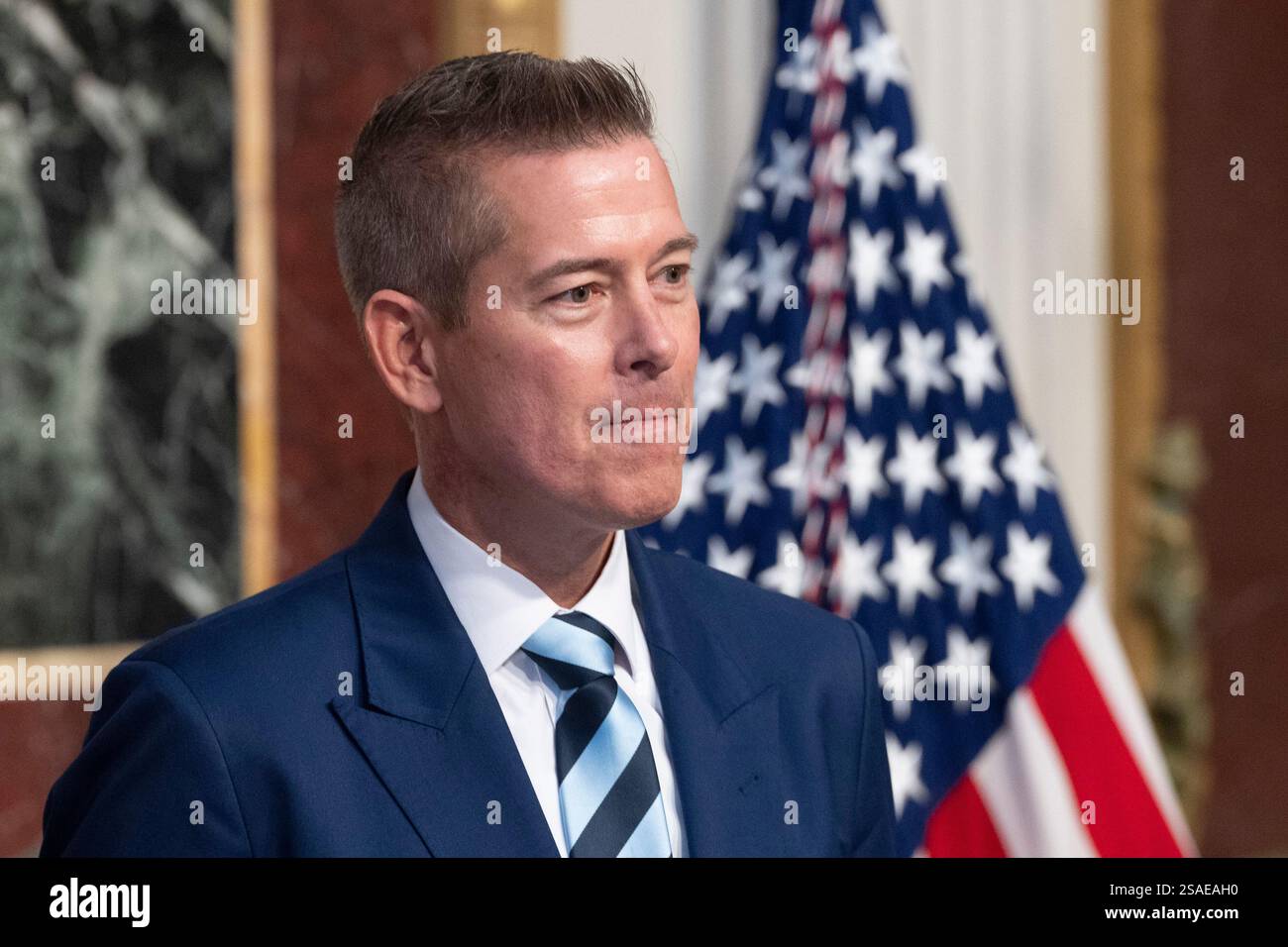 Washington, United States. 29th Jan, 2025. Sean Duffy speaks after ...