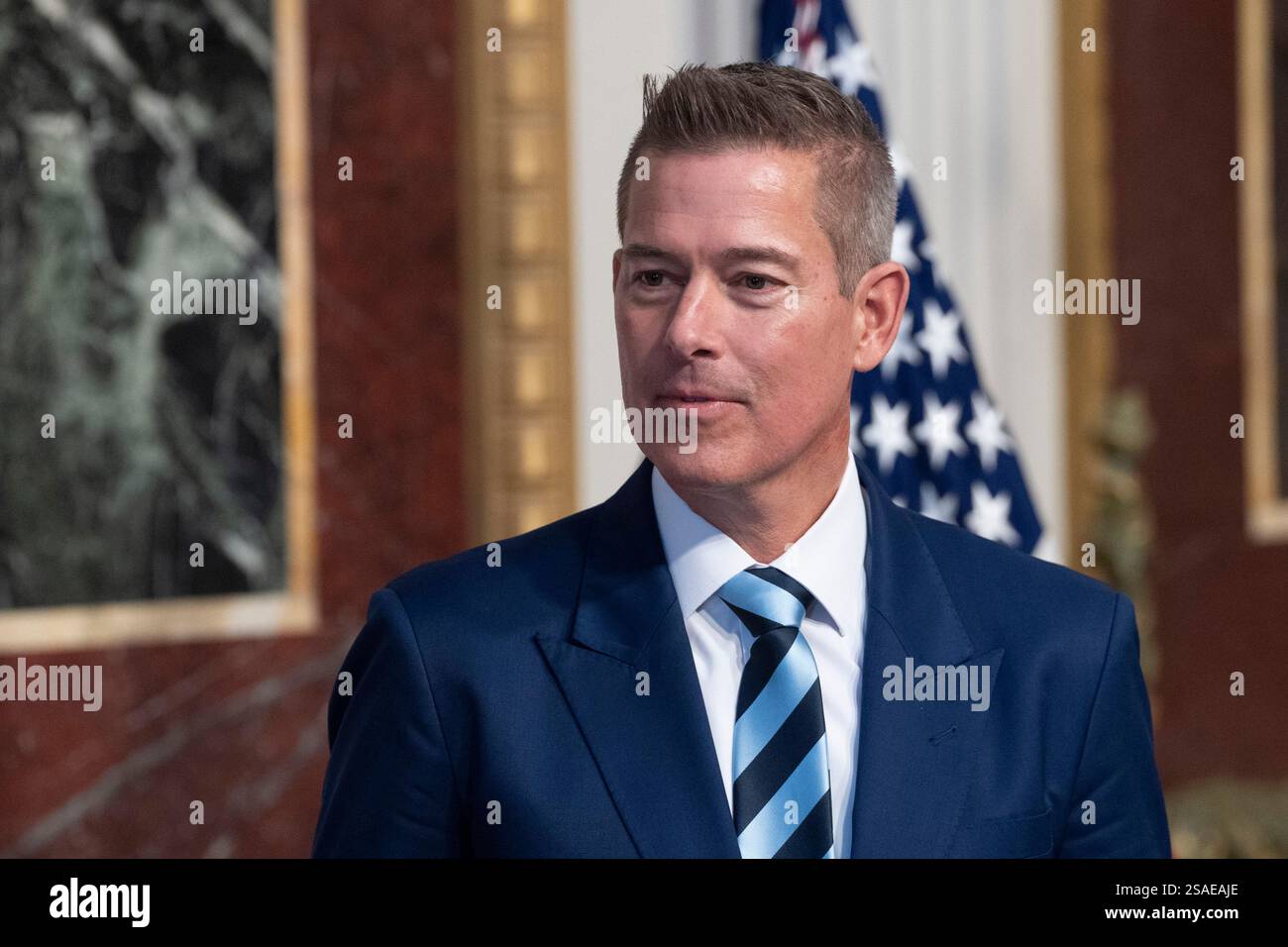 Washington, United States. 29th Jan, 2025. Sean Duffy speaks after ...