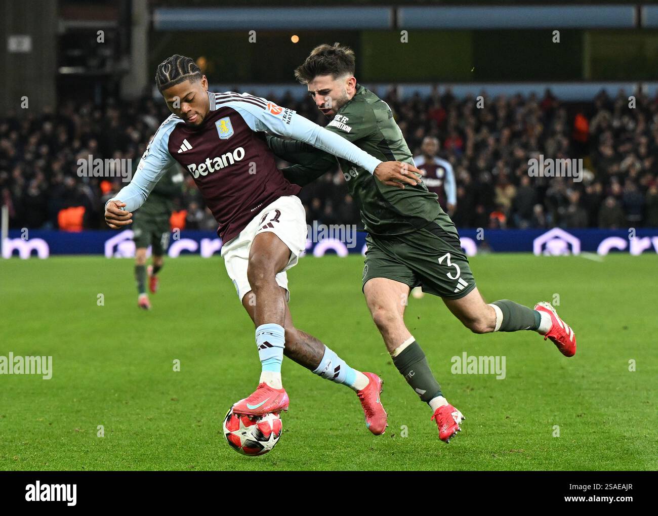 Birmingham, UK. 29th Jan, 2025. Aston Villa's Leon Bailey with Celtic's ...