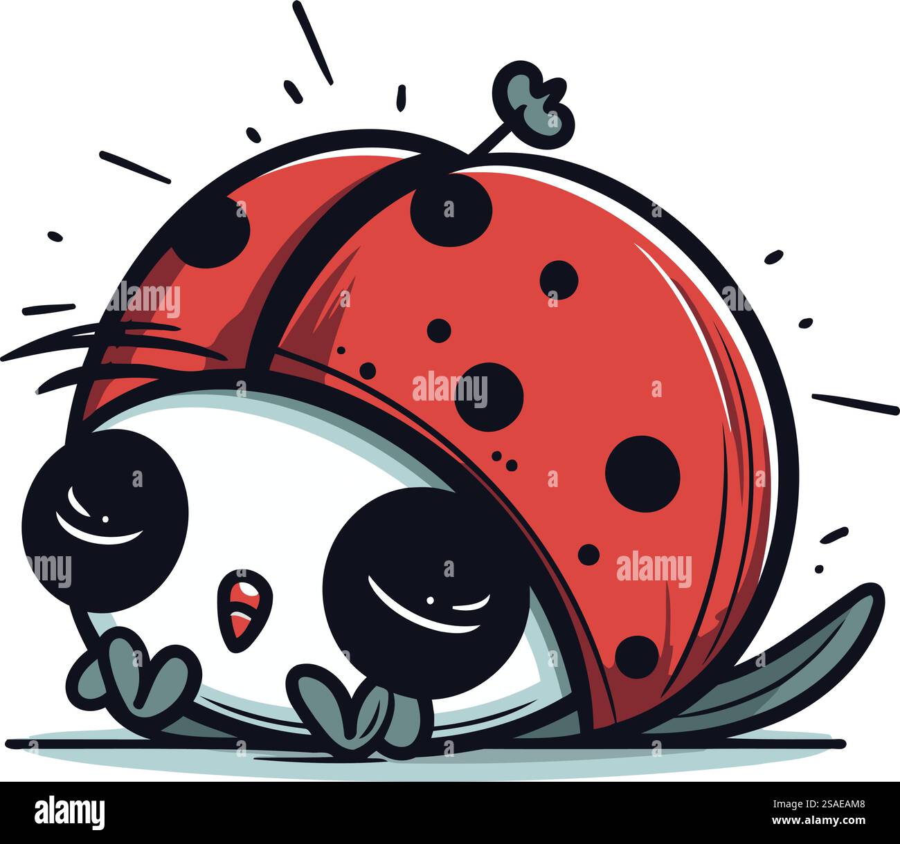 Cute ladybug cartoon vector illustration. Isolated on white background ...