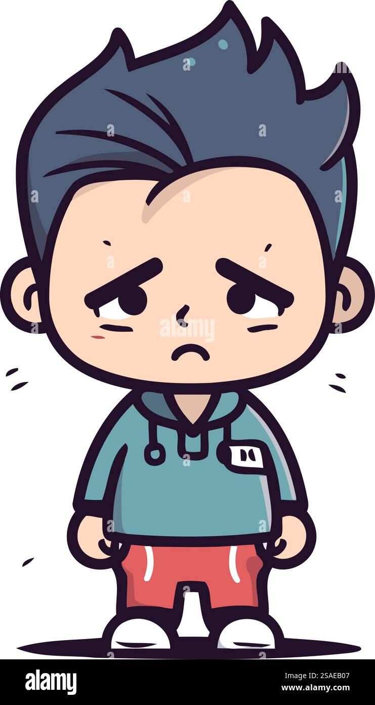 Angry Boy Retro Cartoon Vector Illustration Stock Vector Image & Art ...