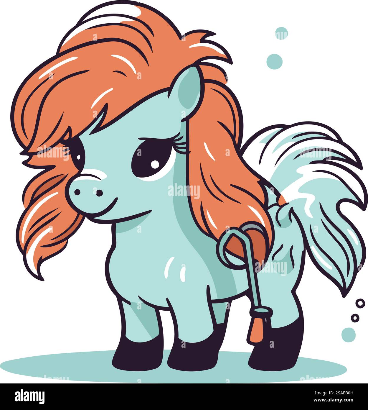Cute cartoon pony. Vector illustration isolated on a white background ...