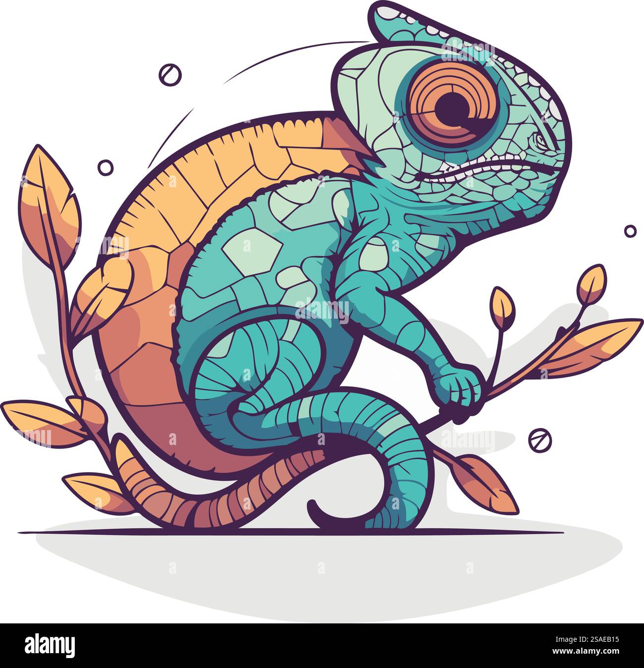 Cartoon chameleon. Vector illustration of a chameleon Stock Vector ...