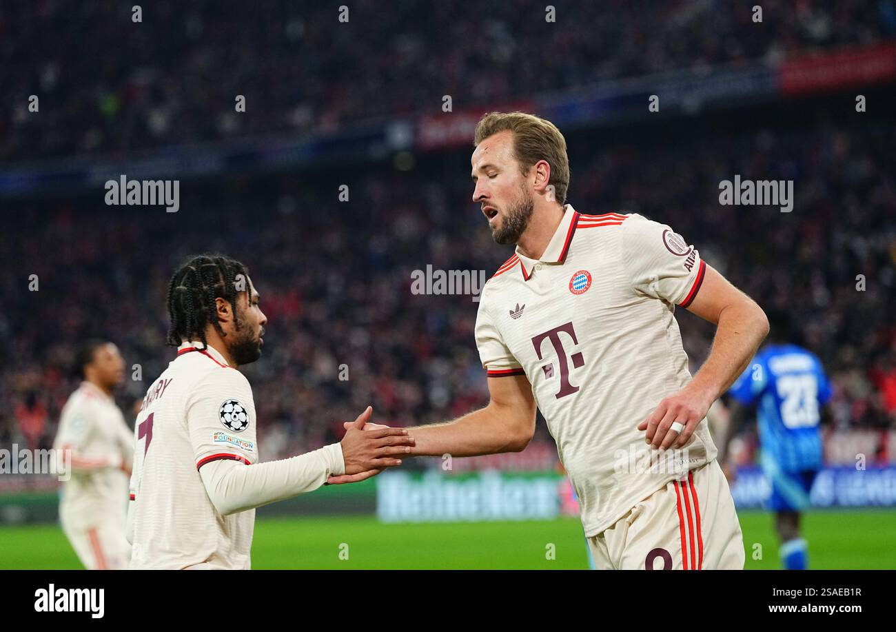 Allianz Arena, Munich, Germany. 29th Jan, 2025. Harry Kane (Bayern ...