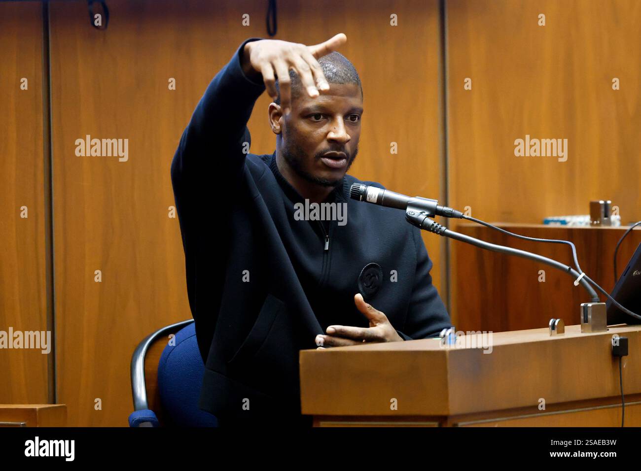 A$AP Relli testifies during A$AP Rocky's trial at the Clara Shortridge ...