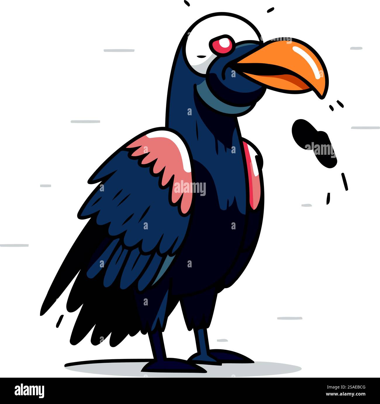 Cute cartoon vulture. Vector illustration of a vulture Stock Vector ...